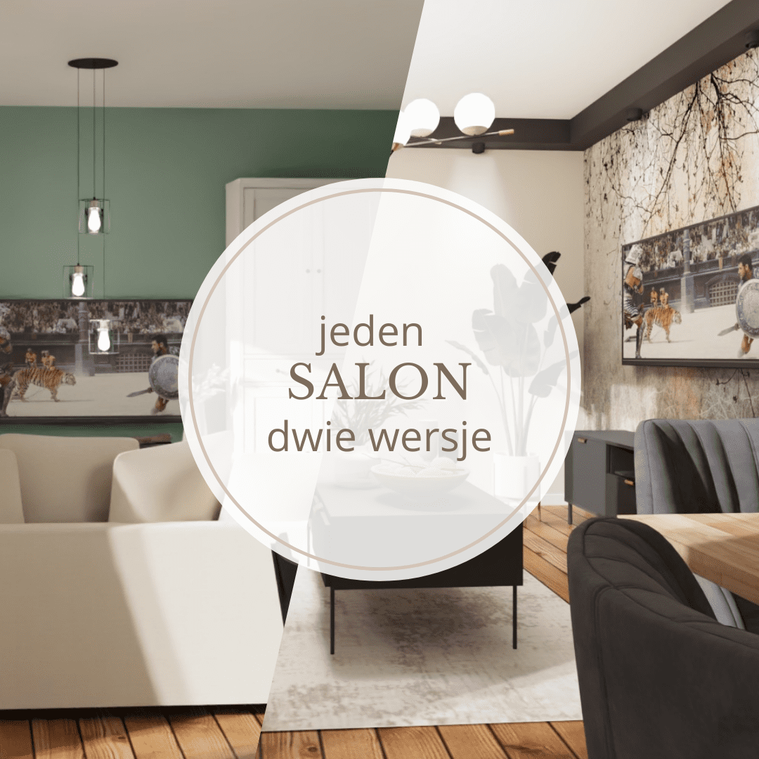 Salon w dwóch całkiem różnych wersjach - DOMI-DECOR